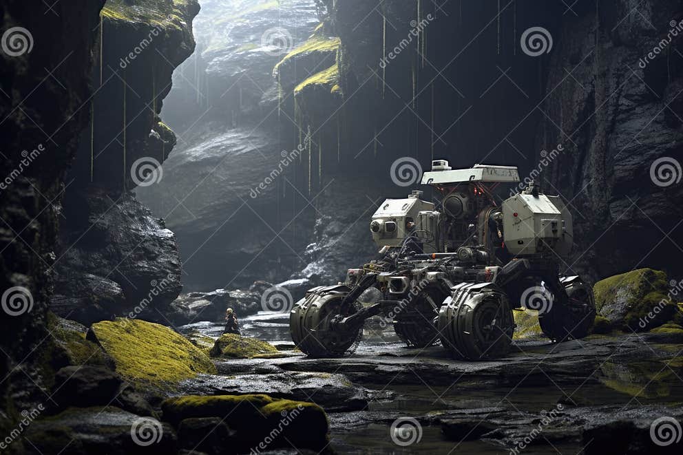 Robotic Rover Exploring Alien Terrain Stock Image - Image of space ...