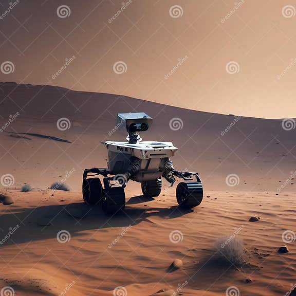 A Robotic Rover Exploring the Surface of a Distant Planet1 Stock ...