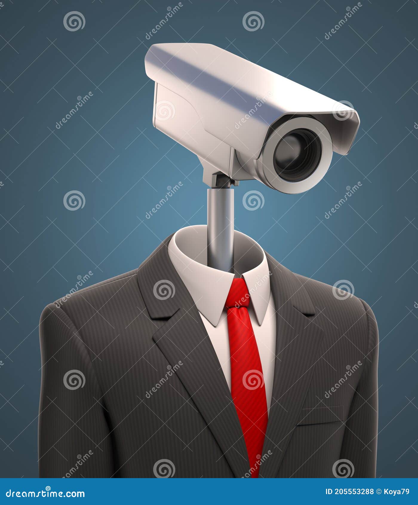 Robotic Security Camera 3d Rendering Stock Illustration - Illustration ...