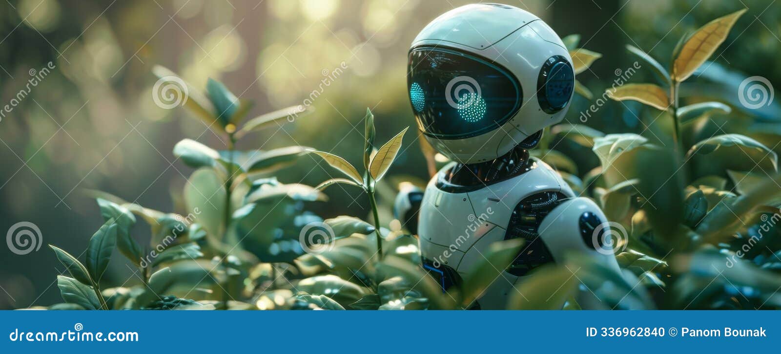 Robotic Sensors Gathering Data from Various Plants, Indicating AI ...