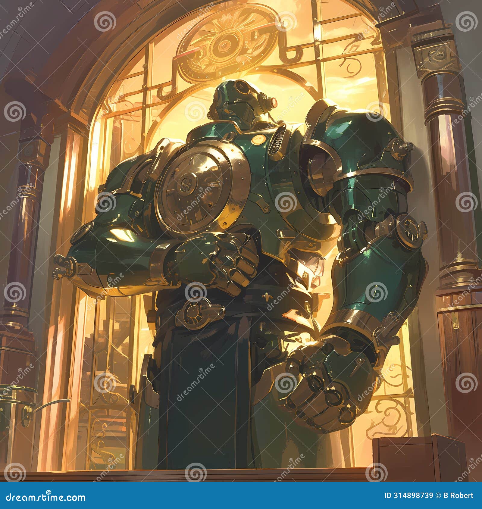 Robotic Sentinel: the Guardian of the Future Stock Illustration ...