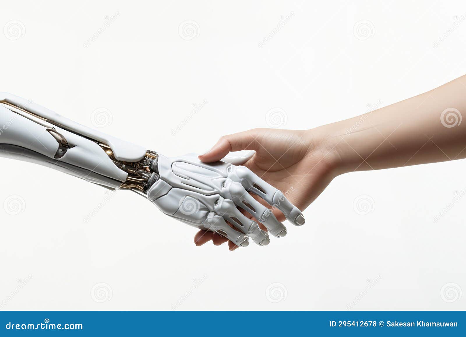 Robotic Shaking Hand the Human Hand Stock Illustration - Illustration ...