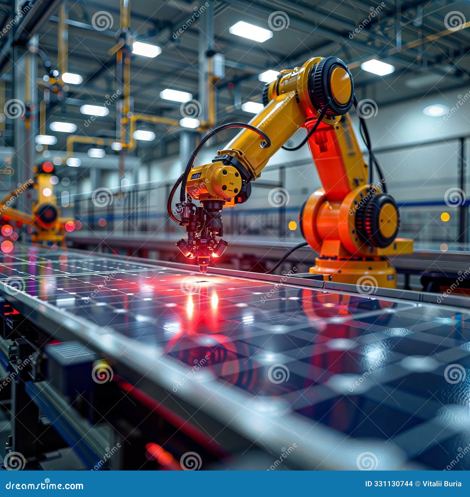 Robotic Precision in Solar Panel Manufacturing, Generative Ai Stock ...