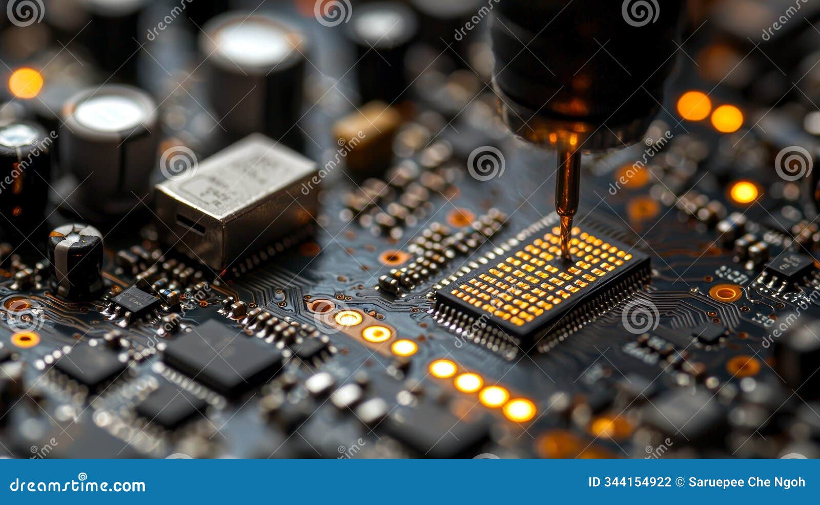 Robotic Soldering of Electronic Components Stock Illustration ...