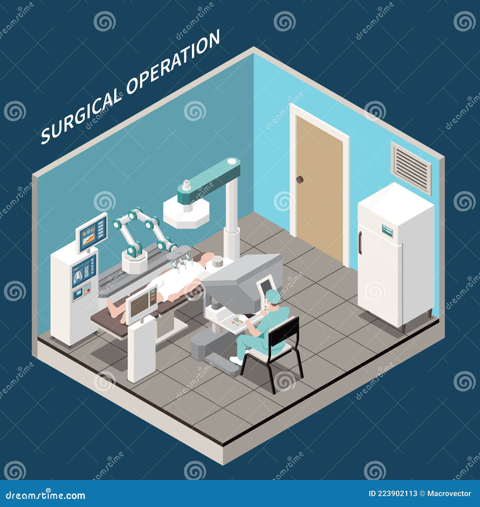 Robotic Surgery Concept stock vector. Illustration of treatment - 223902113