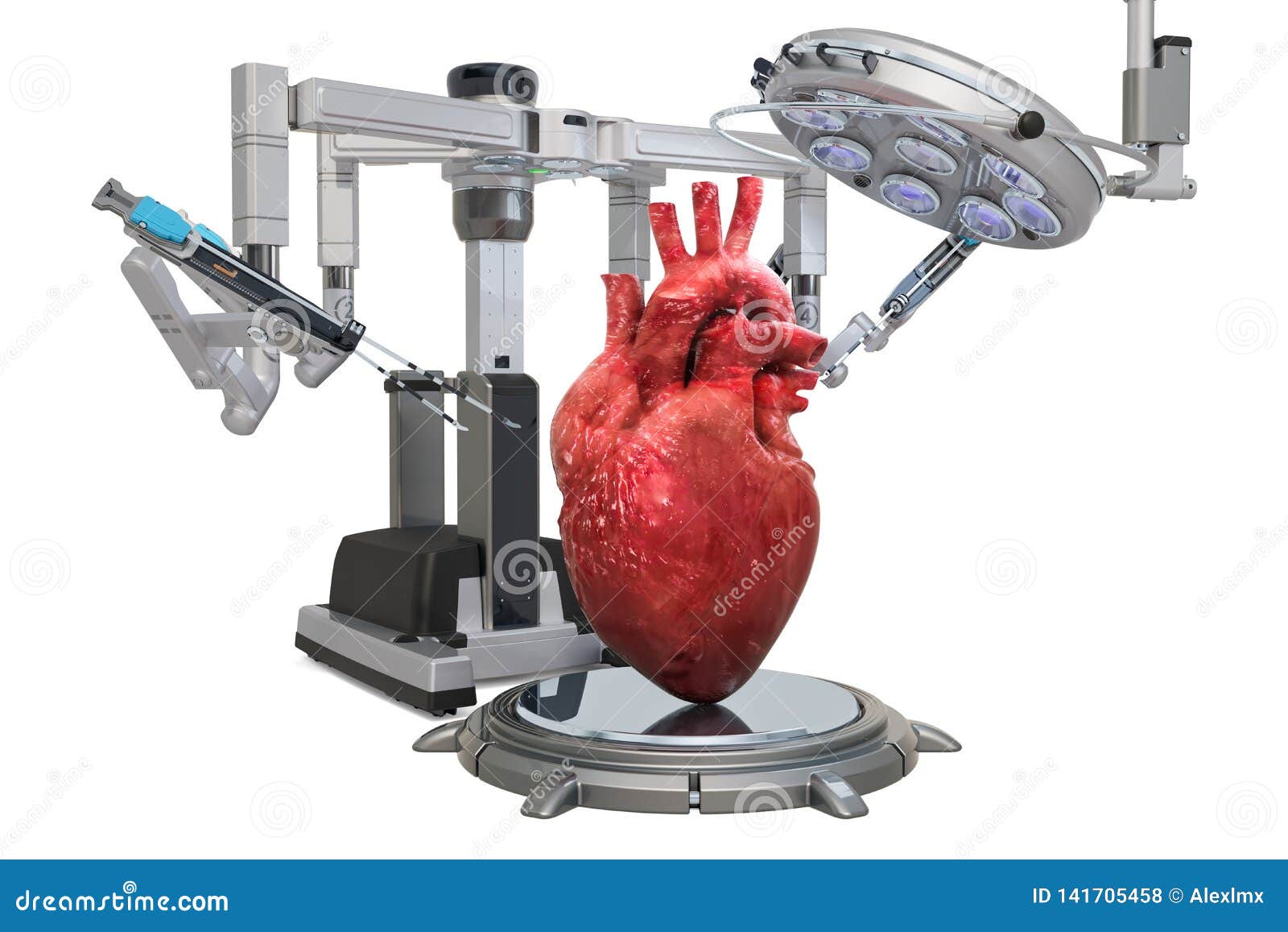 Robotic Surgery of the Heart Concept, 3D Rendering Stock Illustration ...