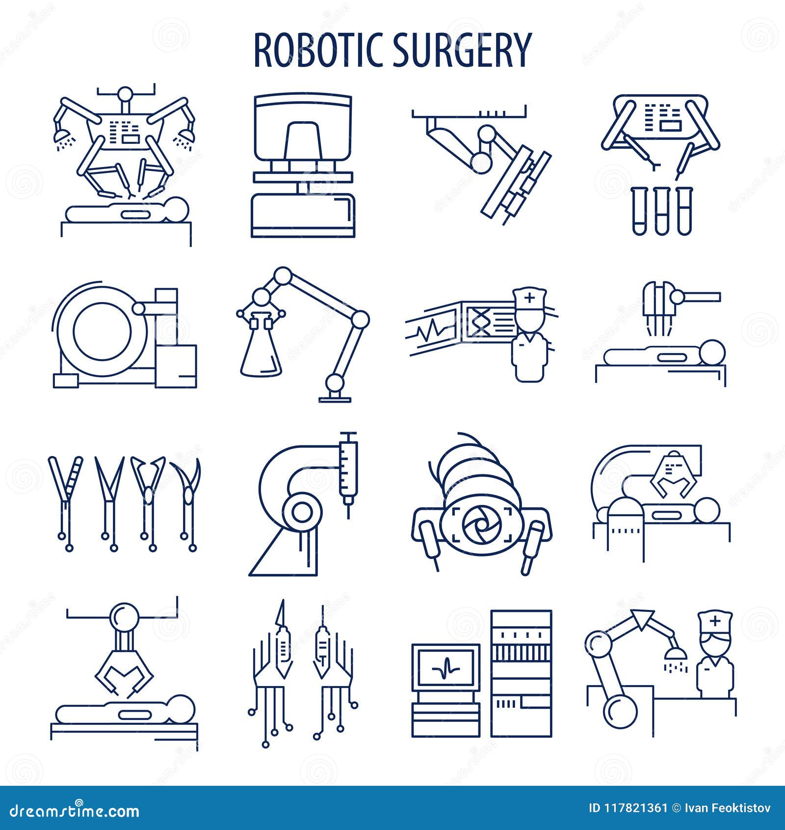Robotic surgery set stock vector. Illustration of robotic - 117821361