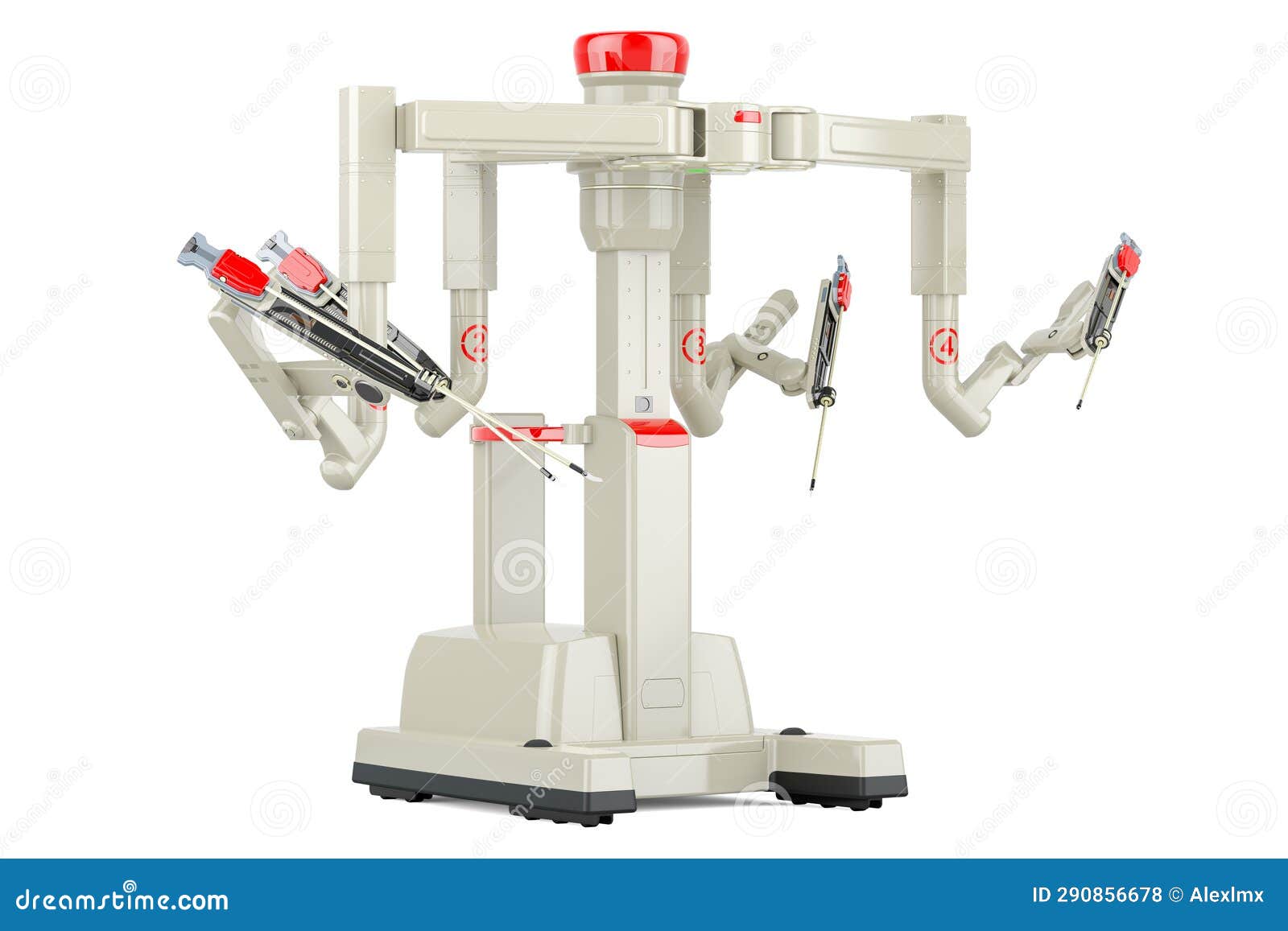 Robotic Surgical Arms Remotely Controlled Under Ceiling Lamps Of An ...