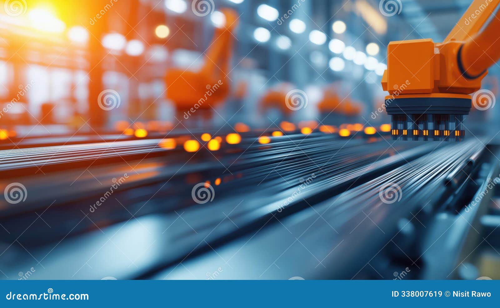 Robotic System for Sorting Metal Bars in Industry Stock Image - Image ...