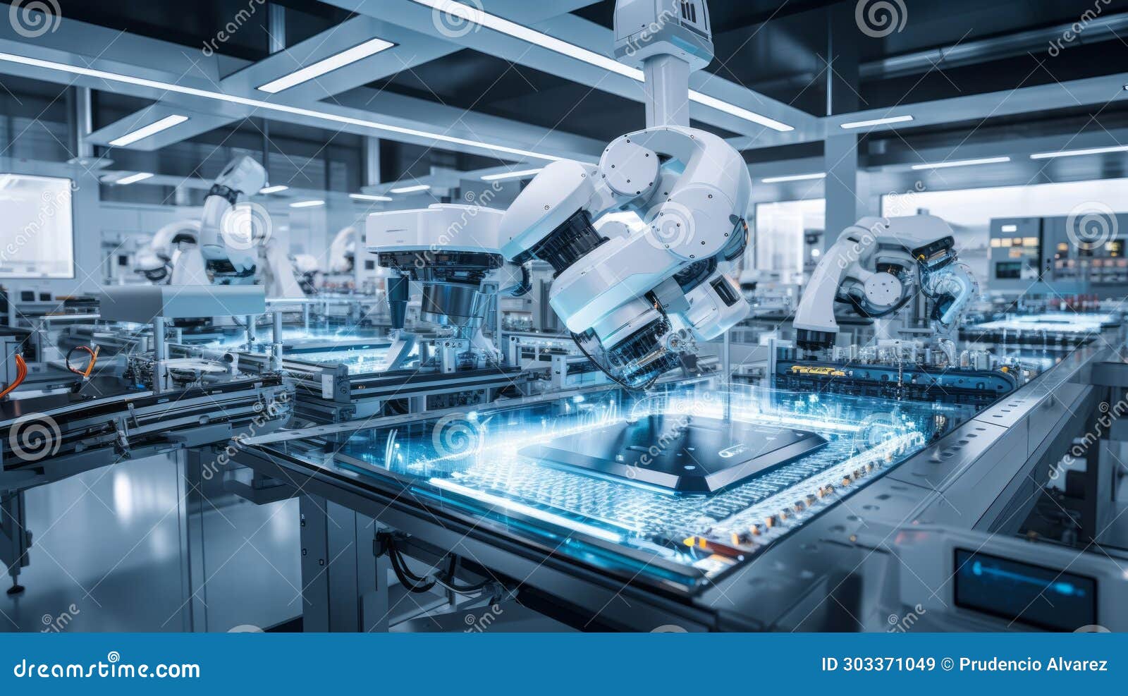 Robotic Technological Factory Stock Illustration - Illustration of ...