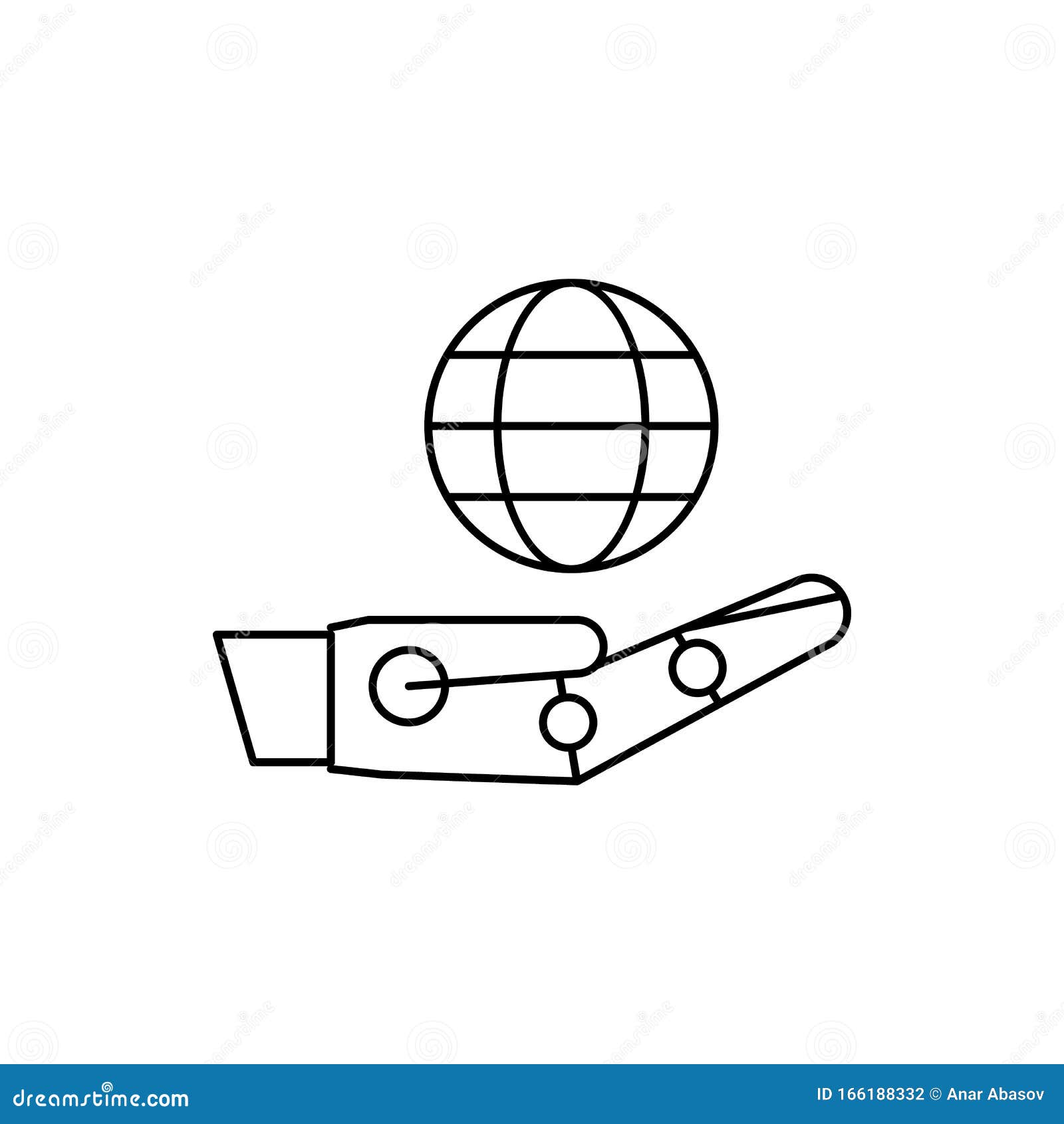 Robotic Technology Hand World Icon. Element of Robotic Icon Stock ...