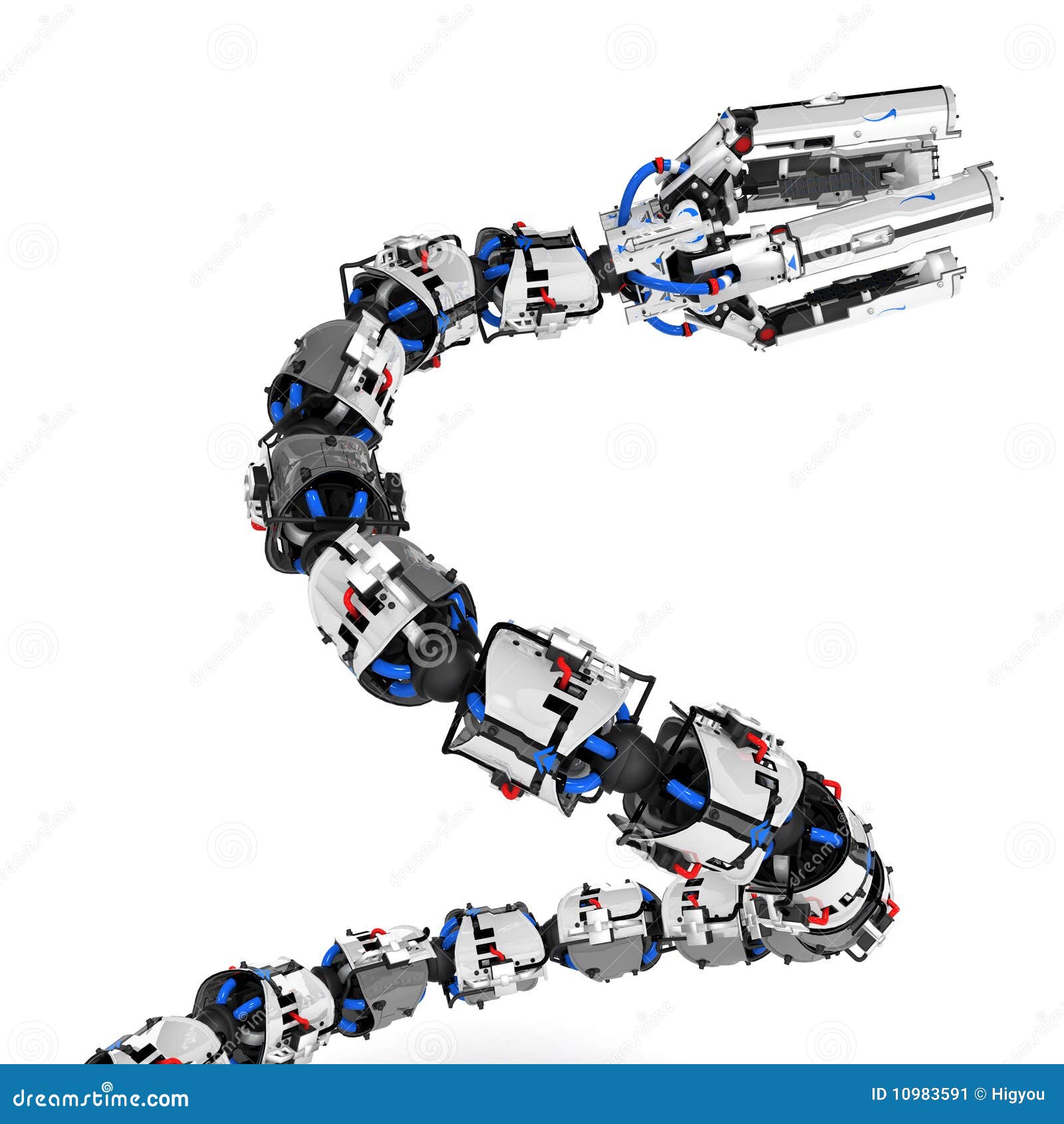 Robotic Tentacle Arm, Rising Stock Illustration - Illustration of ready ...