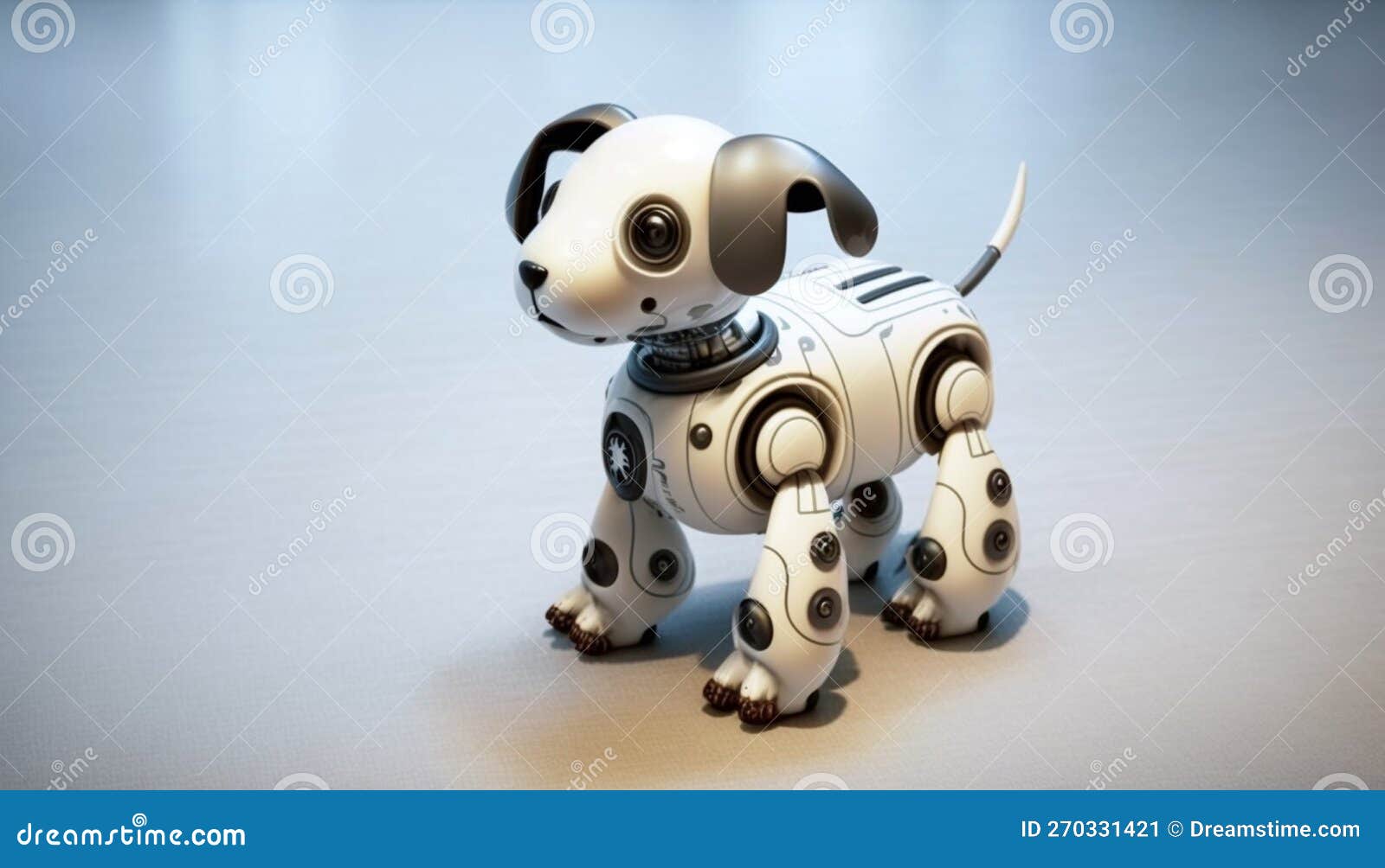 Robotic Terrier Puppy with Artificial Intelligence Stock Illustration ...