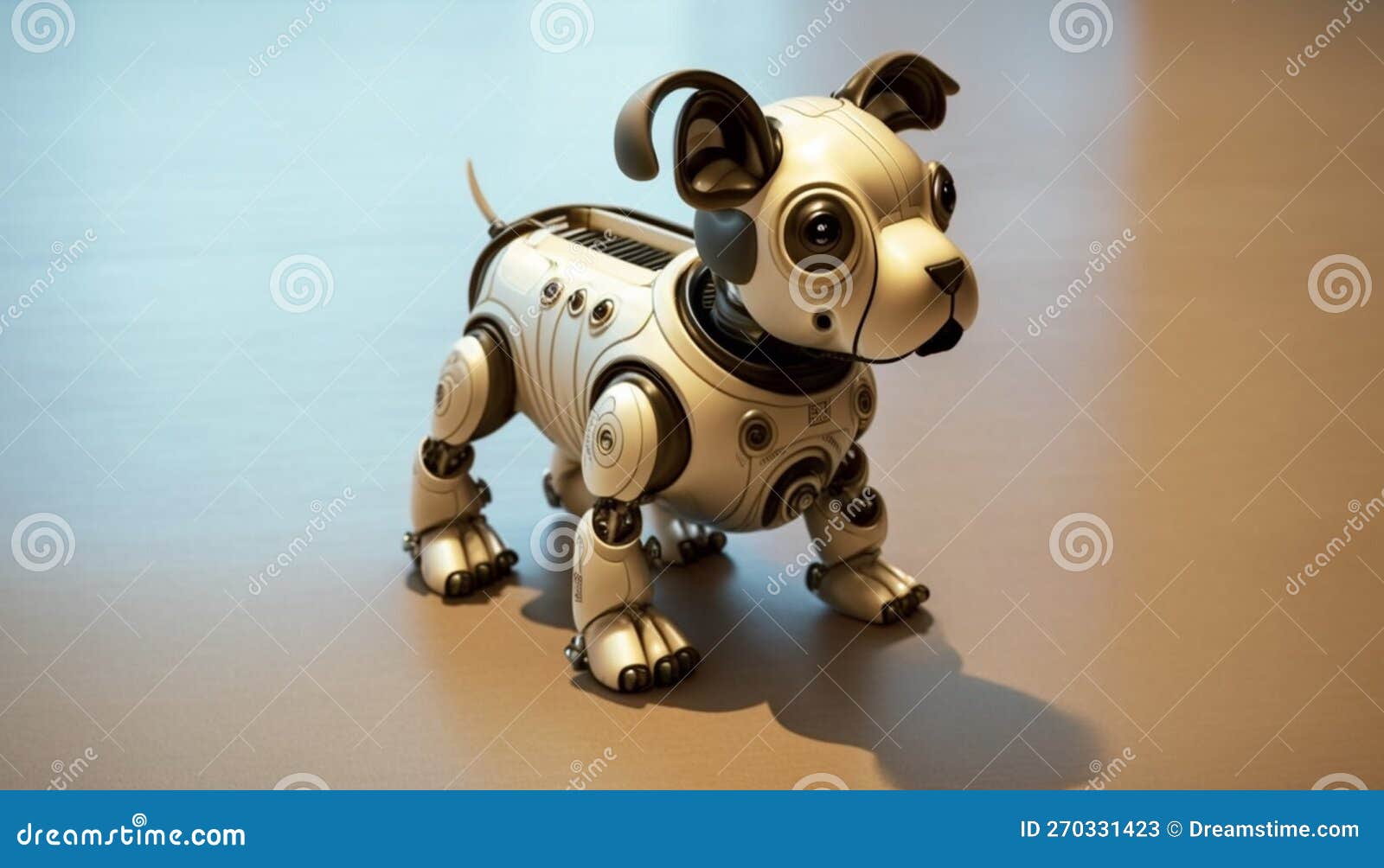 Robotic Terrier Puppy with Artificial Intelligence Stock Illustration ...