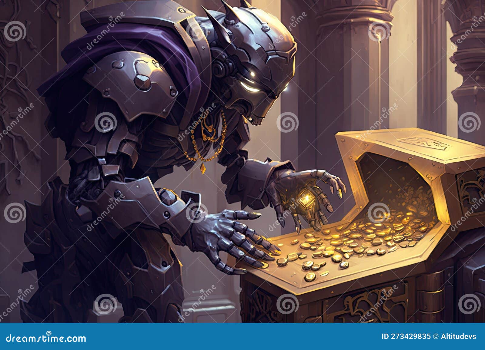 3d Man Stealing A Treasure Chest Stock Illustration | CartoonDealer.com ...