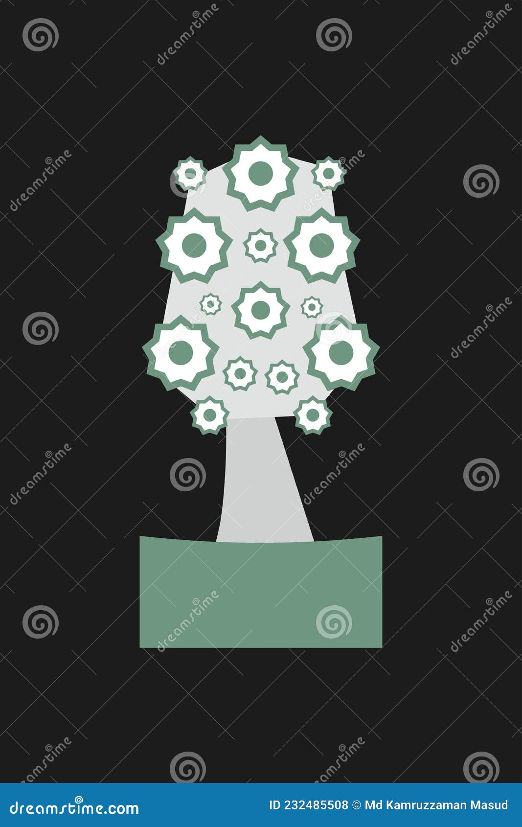 Robotic Tree Vector Illustration. Vector Element Design Stock Vector ...