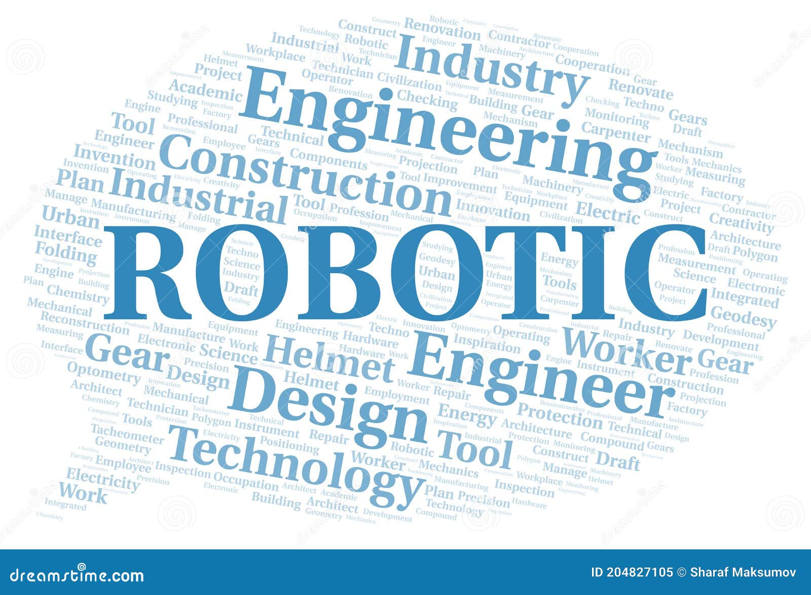 Robotic Typography Word Cloud Create with the Text only Stock ...