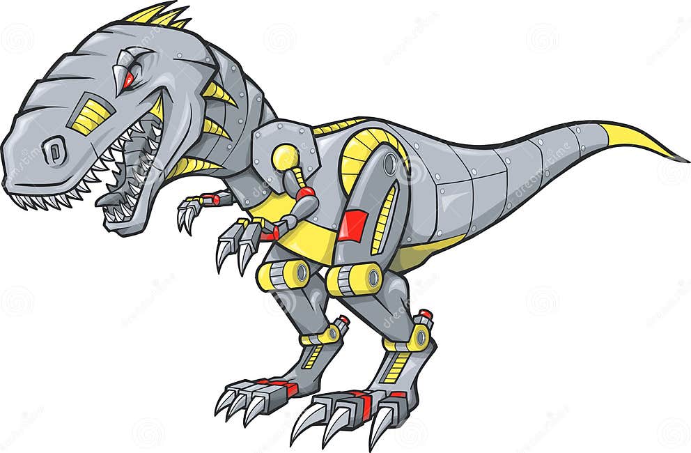 Robotic Tyrannosaurus Rex stock vector. Illustration of horned - 2306310