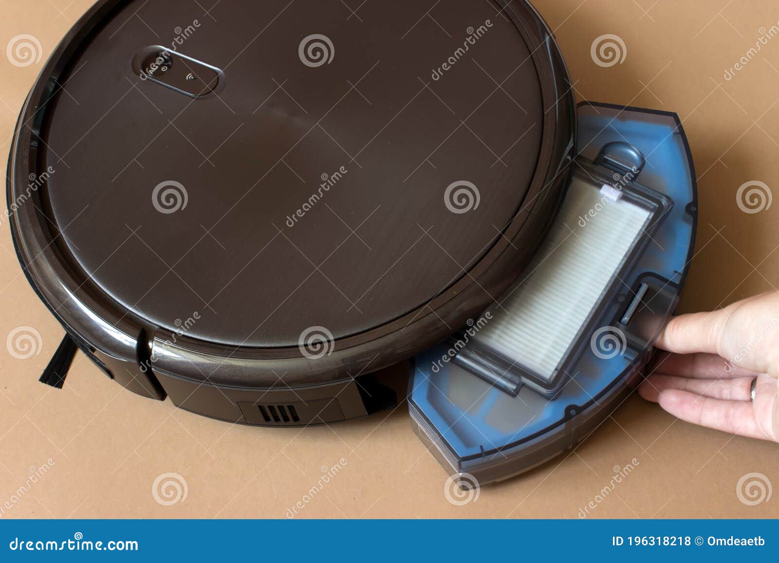 Robotic Vacuum Cleaner. Container with Garbage from a Smart Robot ...