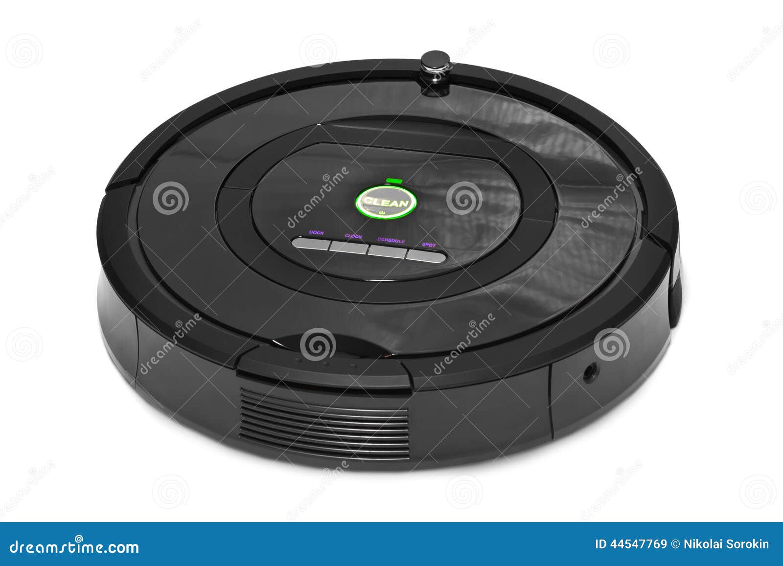 Robotic Vacuum Cleaner On The Floor Cleaning The Kitchen. Smart ...