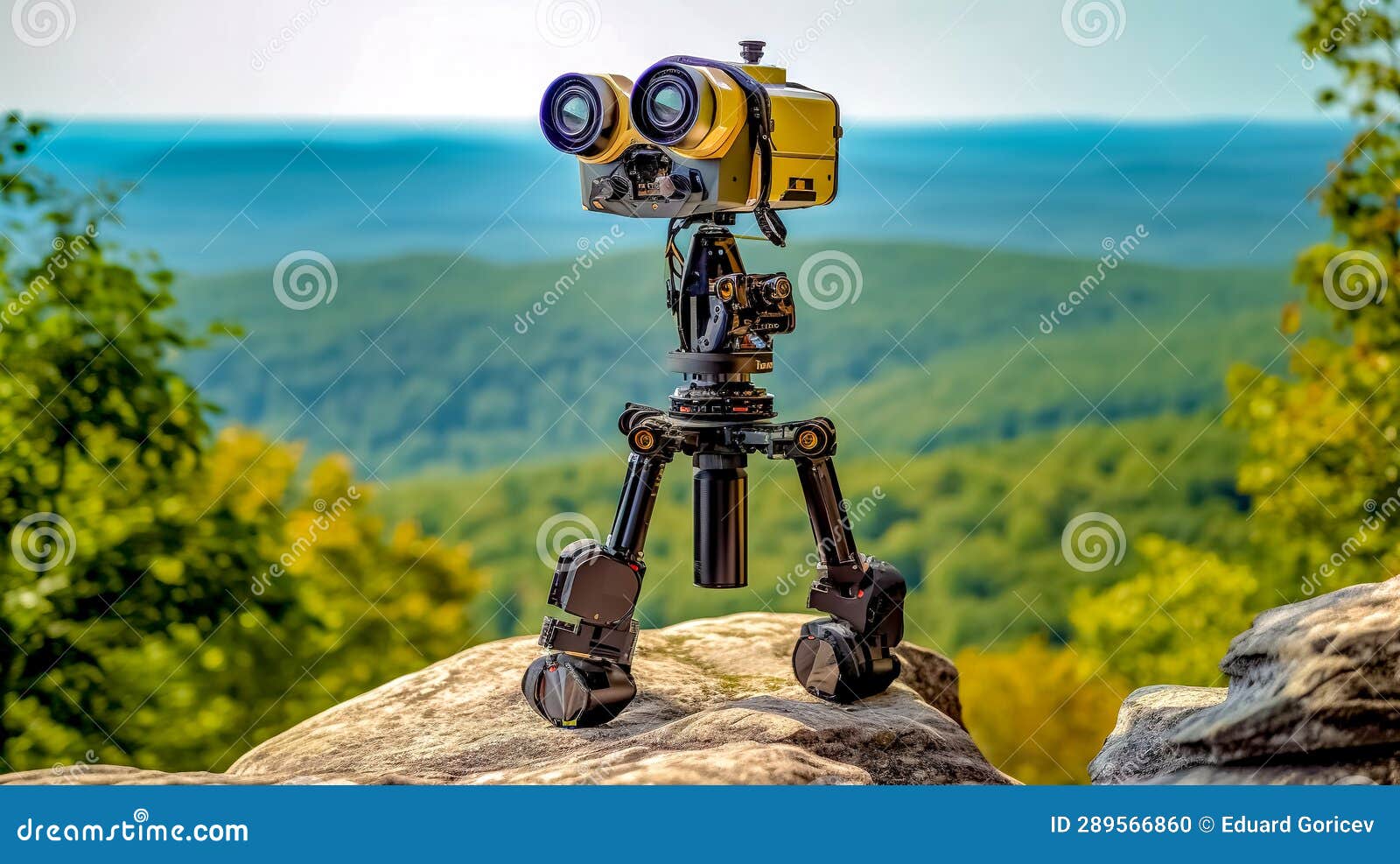 Robotic Video Camera Filming the Landscape Stock Photo - Image of ...