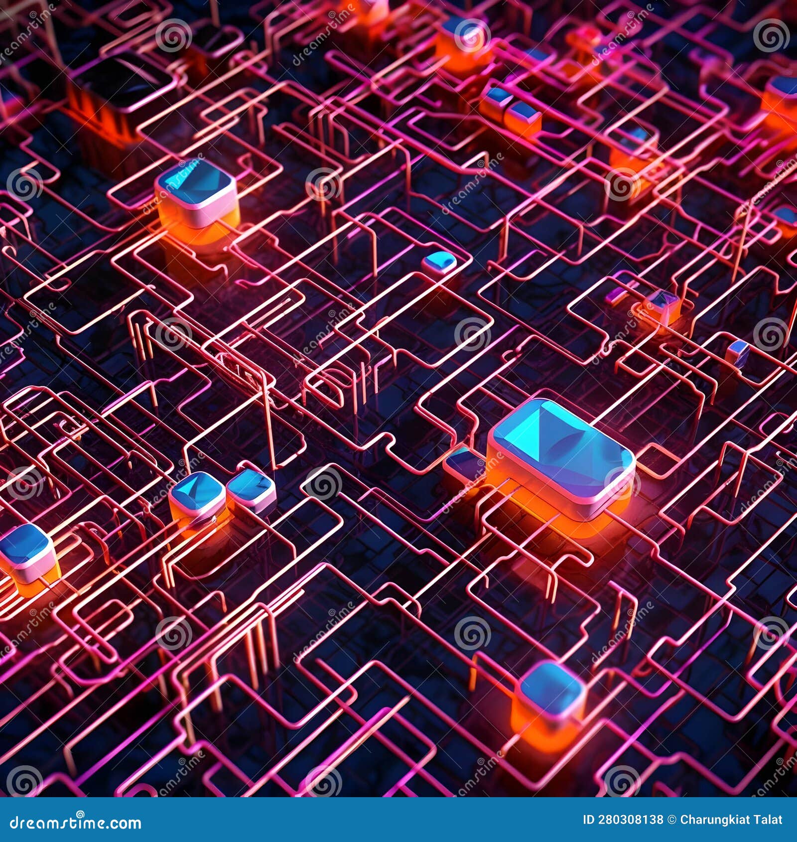 Robotic Wallpaper Background Stock Illustration - Illustration of light ...