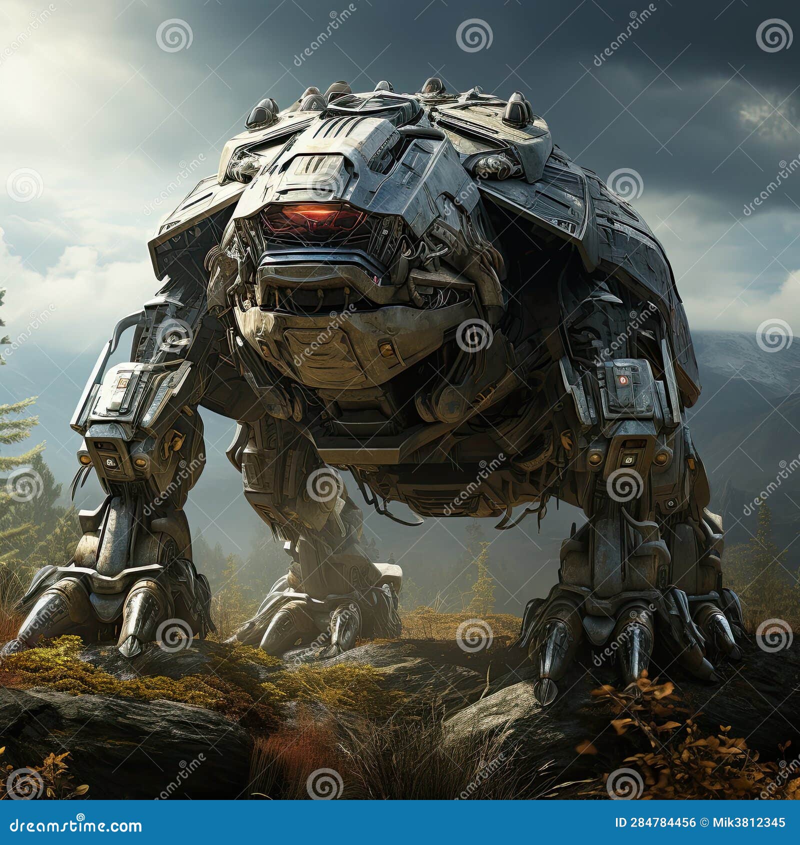 Robotic war turtle. stock illustration. Illustration of combat - 284784456