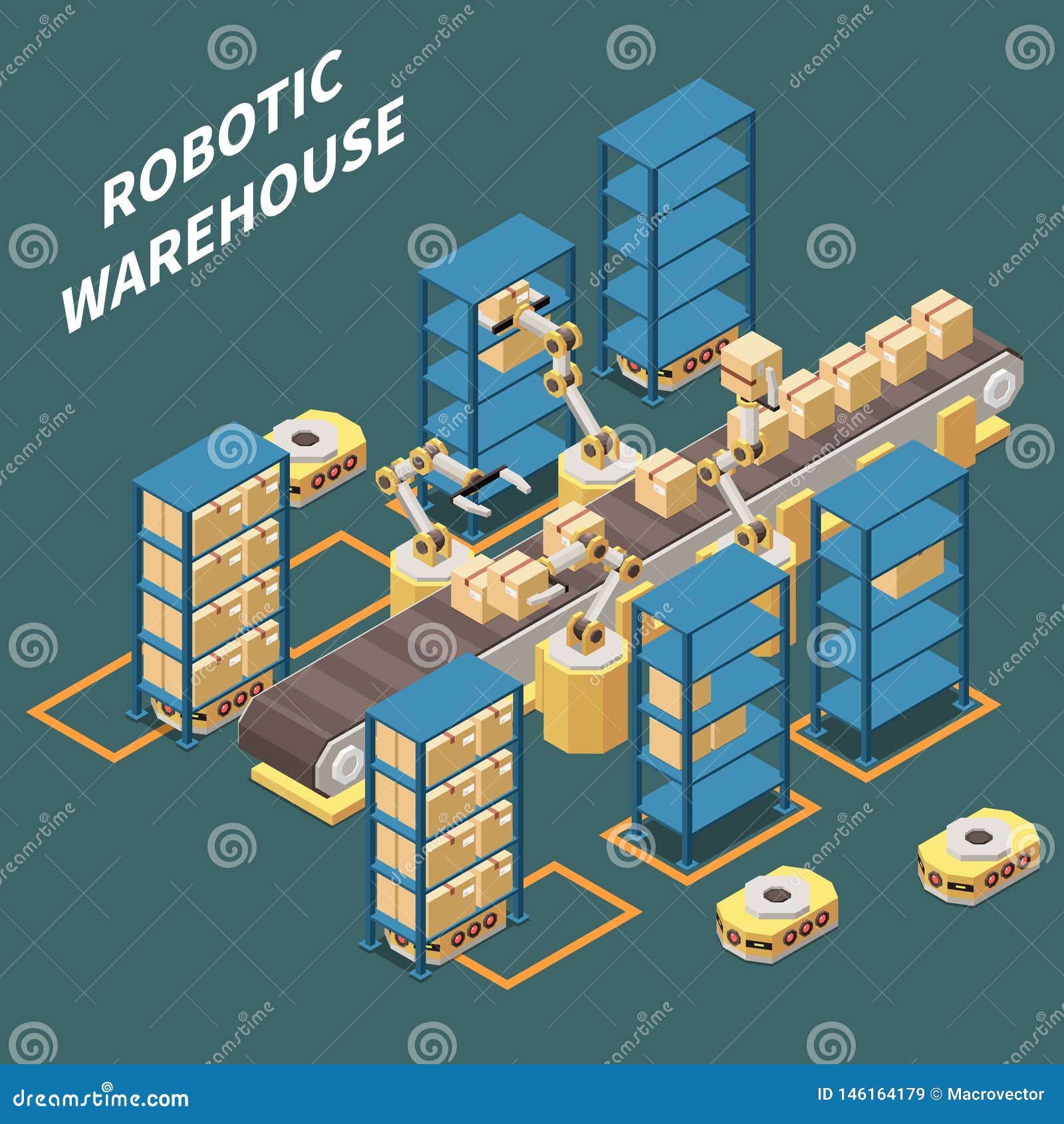 Warehouse Isometric Composition Stock Vector - Illustration of ...