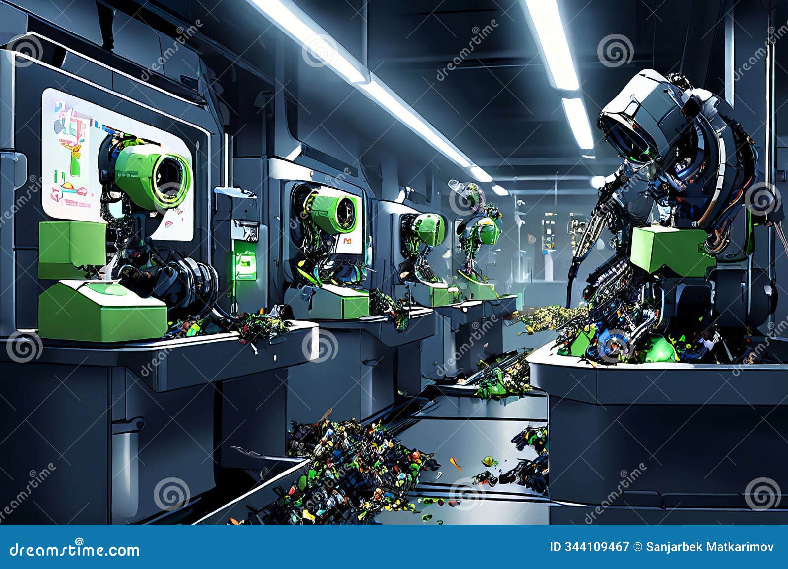 Robotic Waste Management - High-Tech Efficiency Royalty-Free Stock ...