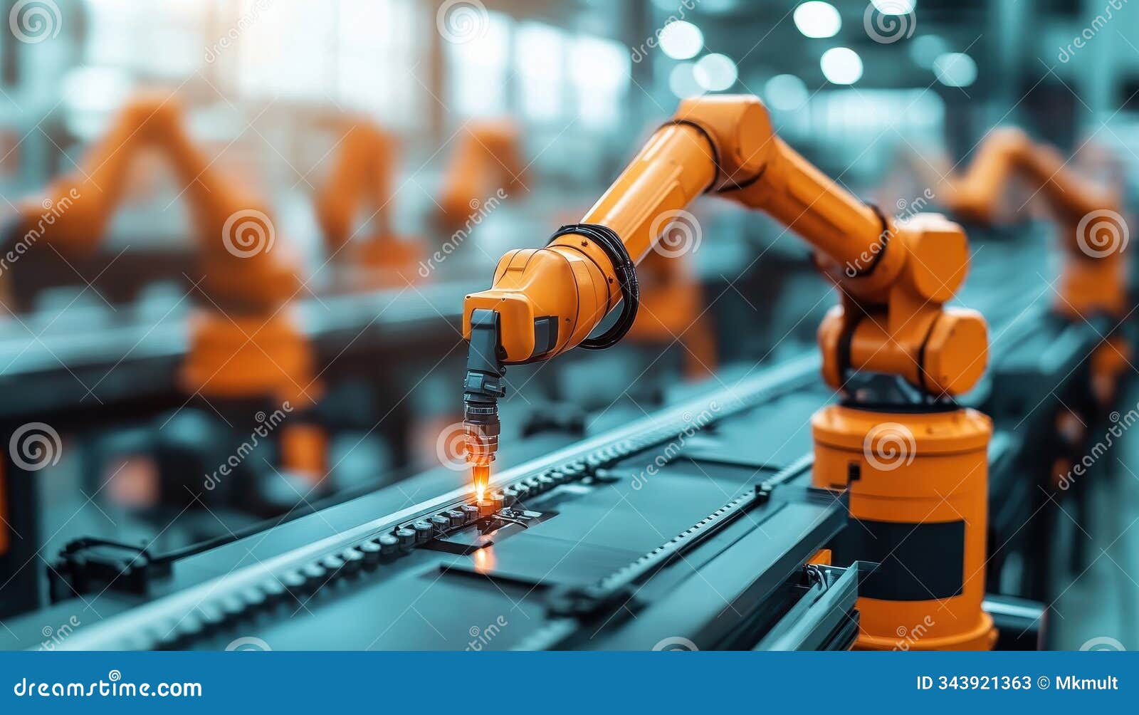 Robotic Welding Process in a Modern Industrial Factory Environment ...