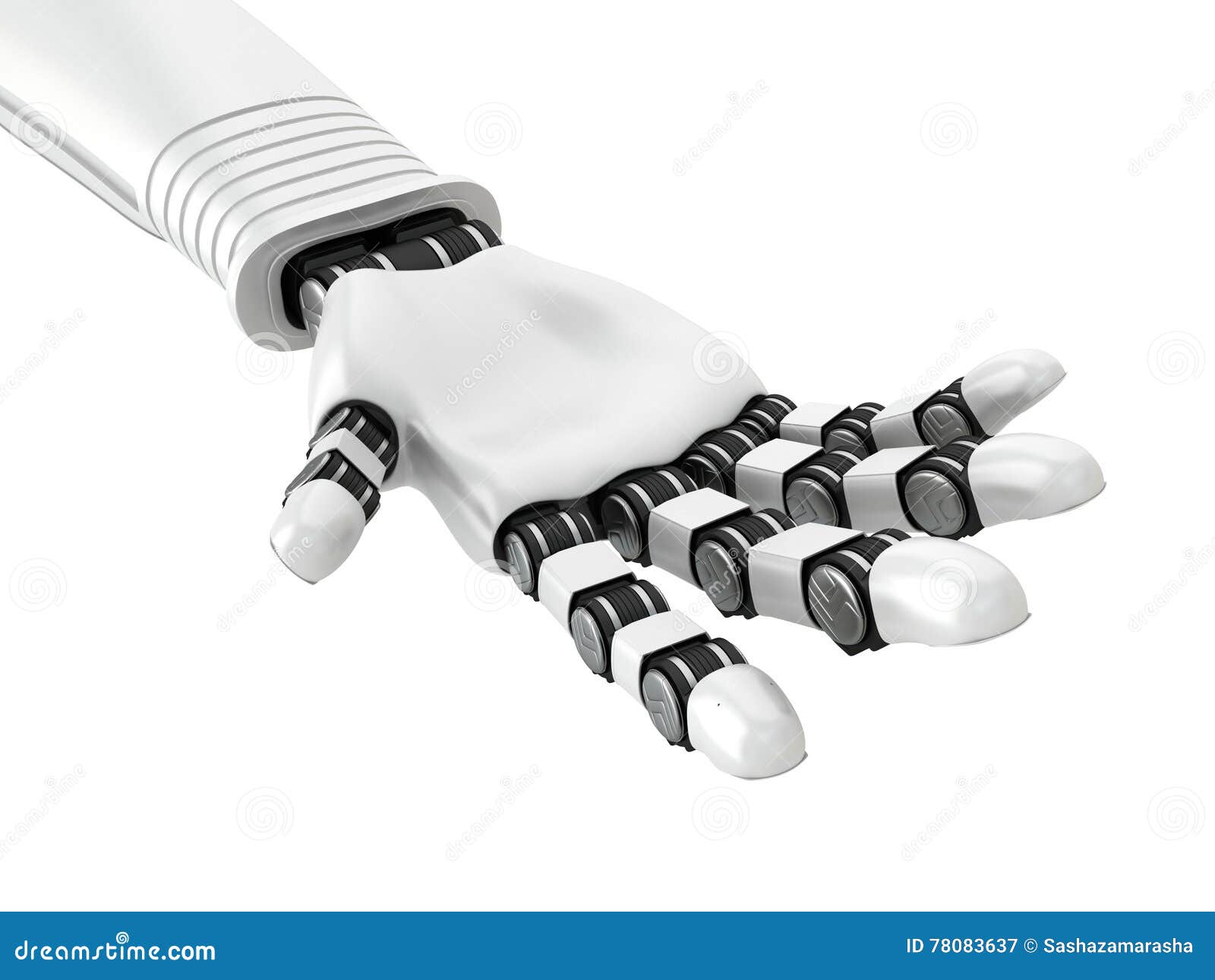 Robotic White Arm Hand Palm Stock Illustration - Illustration of ...