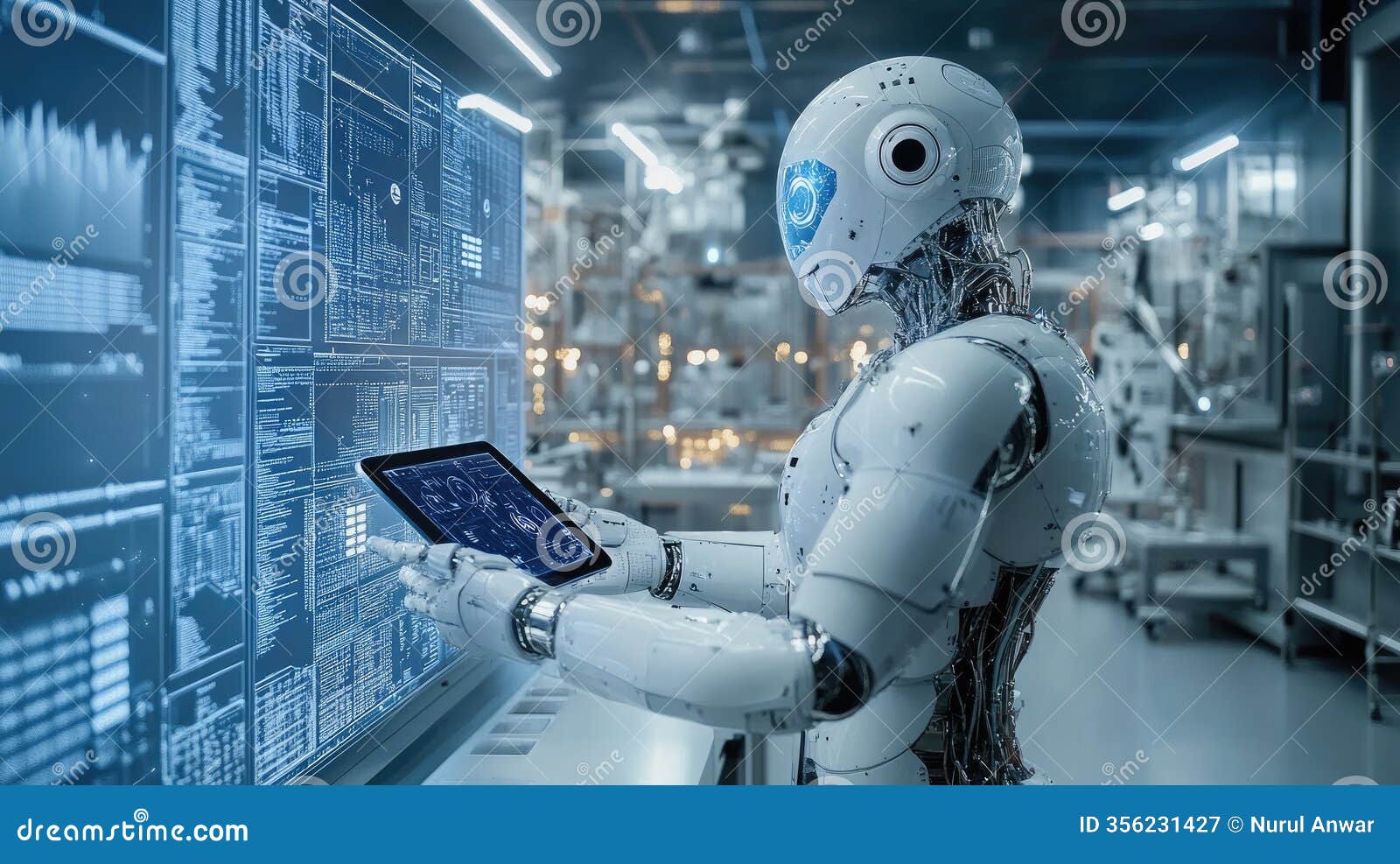 "ROBOTIC WORKER in a HIGH-TECH FACTORY ENVIRONMENT USING a DIGITAL ...