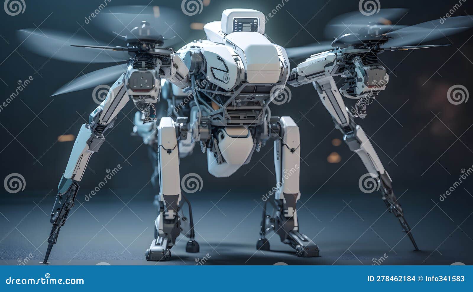 Robotics Automation Drones Ai Generative Ai Stock Illustration Illustration Of Metal Drones
