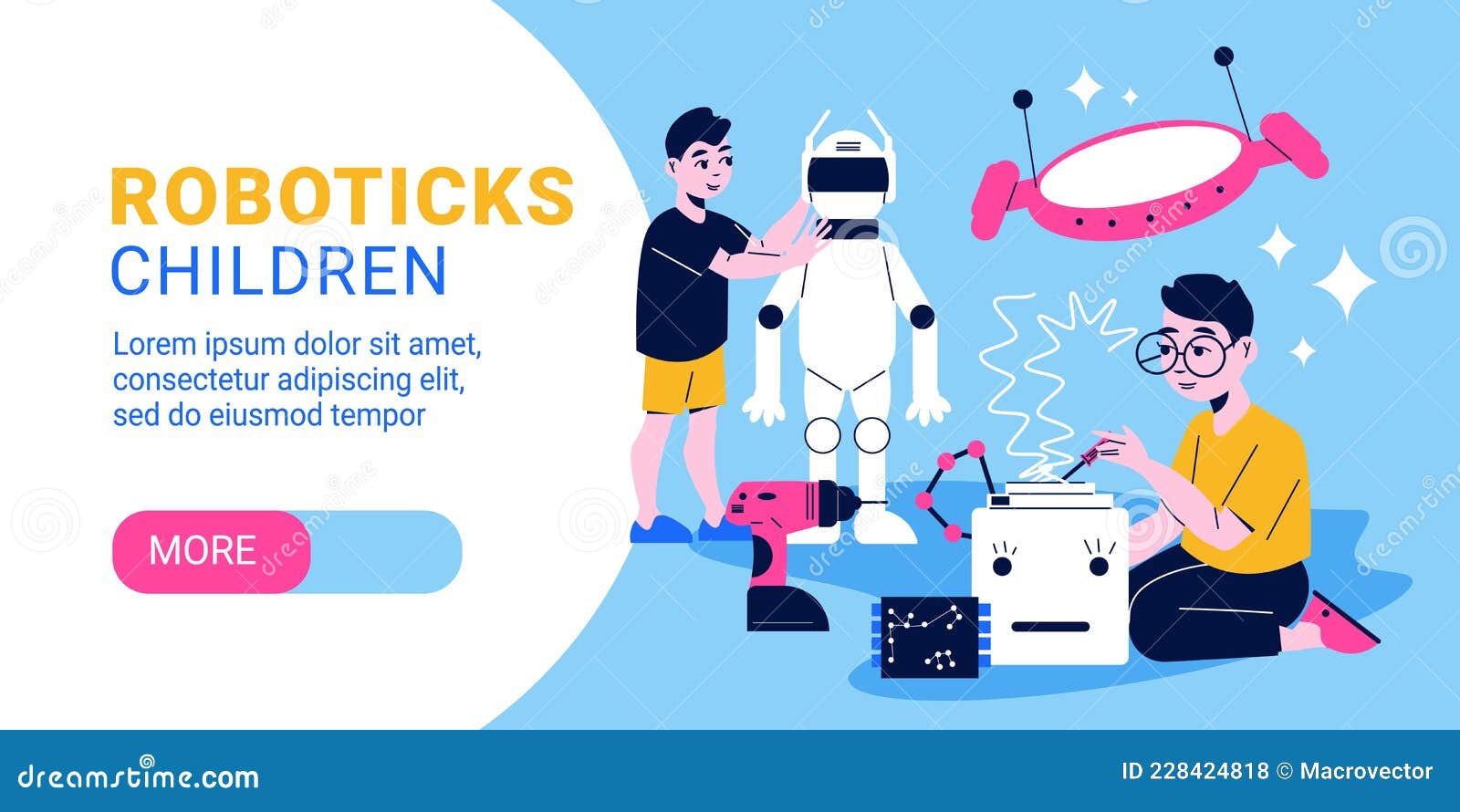 Robotics for Children Horizontal Banner Stock Vector - Illustration of ...
