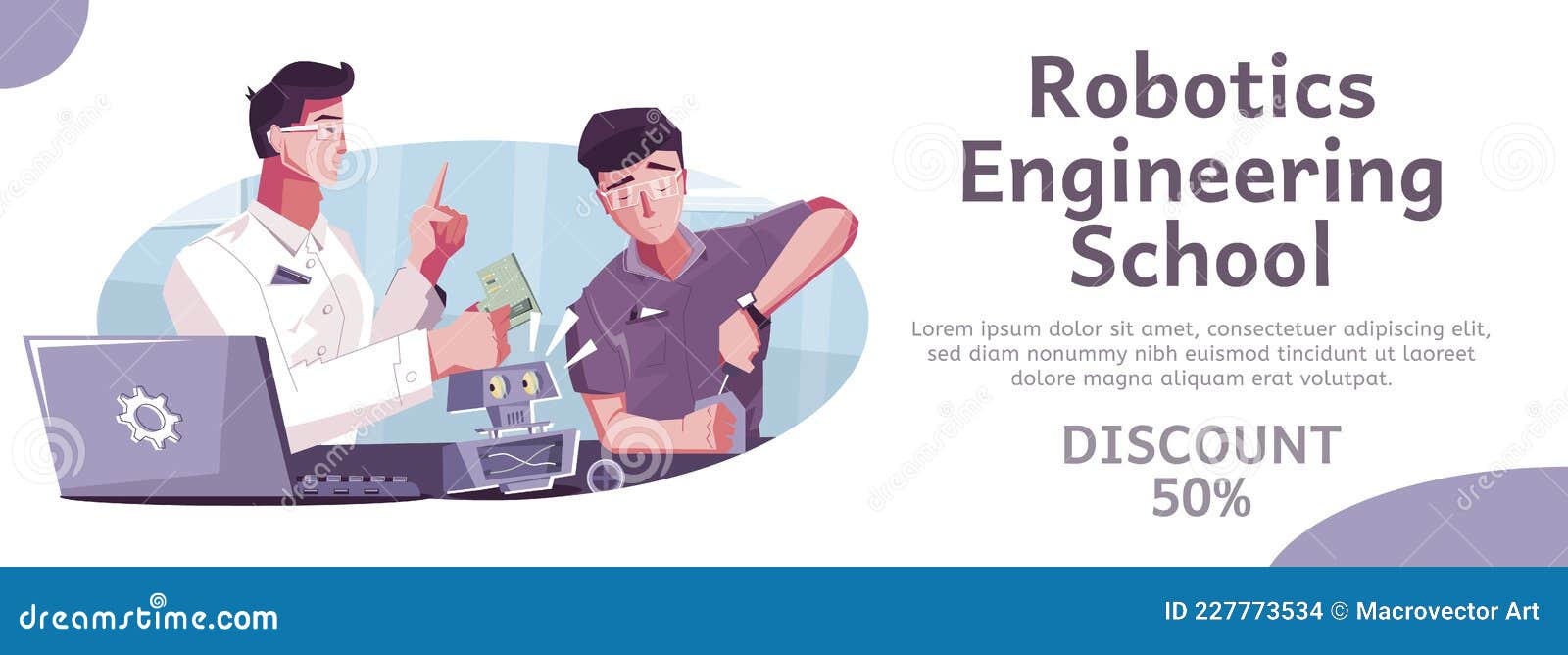 Robotics Sale Banner Composition Stock Vector - Illustration of ...