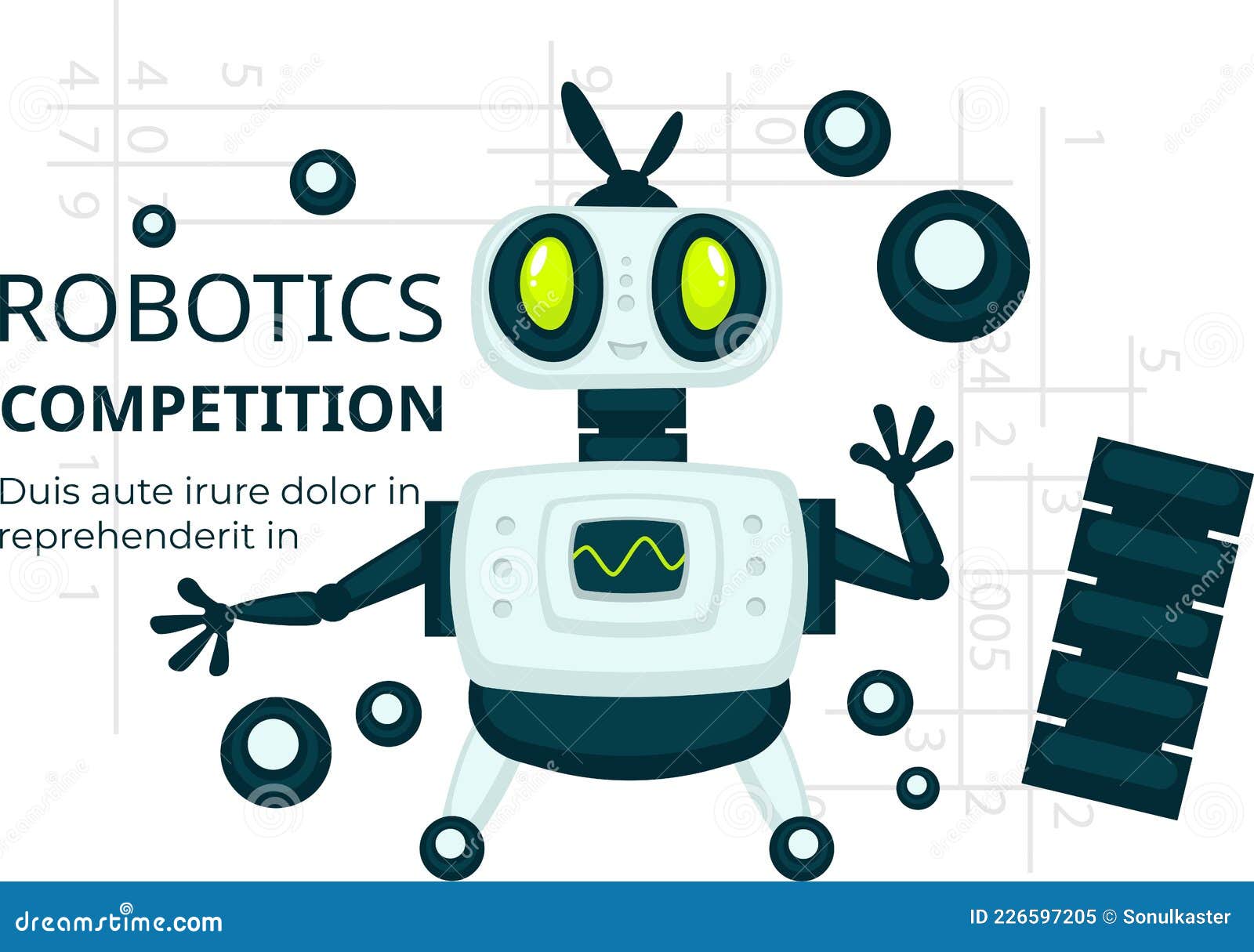 Robotics Competition, Display of Androids Vector Stock Vector ...