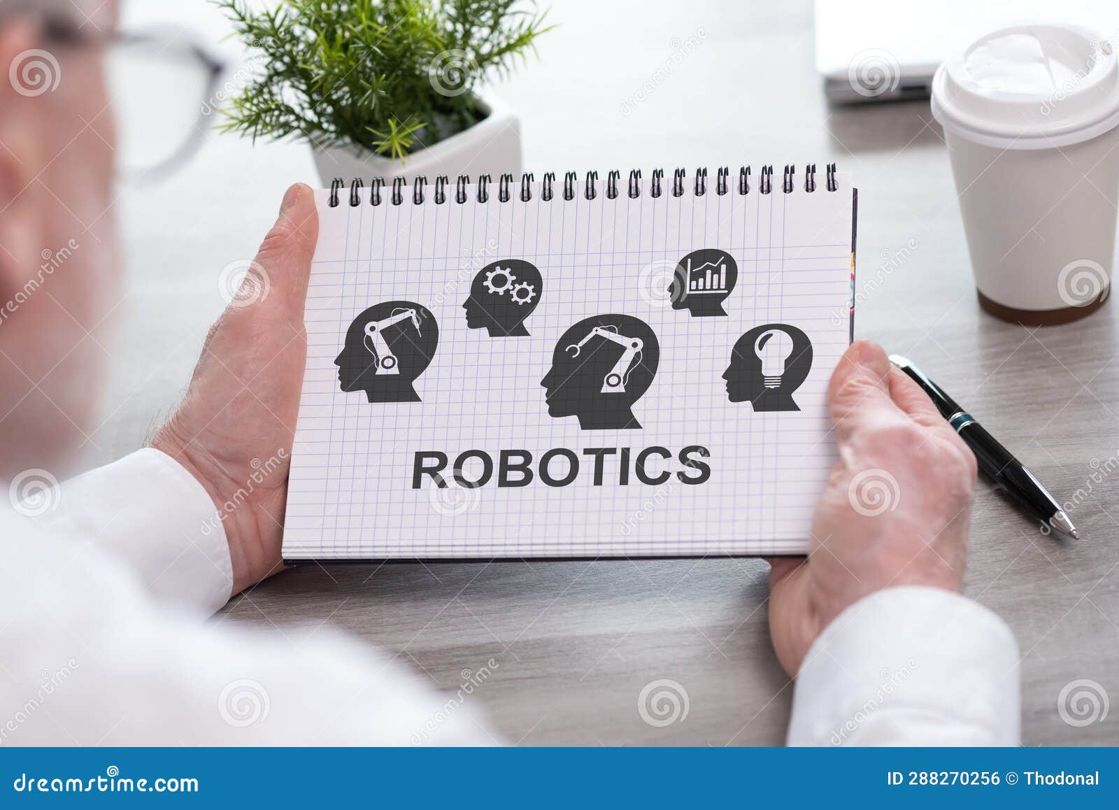 Robotics Concept on a Notepad Stock Photo - Image of robot, industry ...