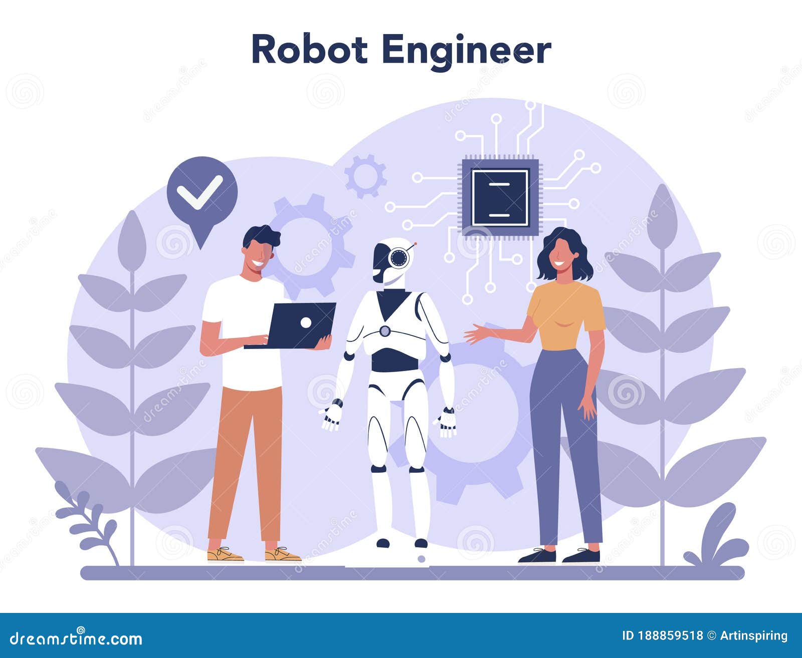 Robotics Concept. Robot Engineering and Programming Stock Vector ...