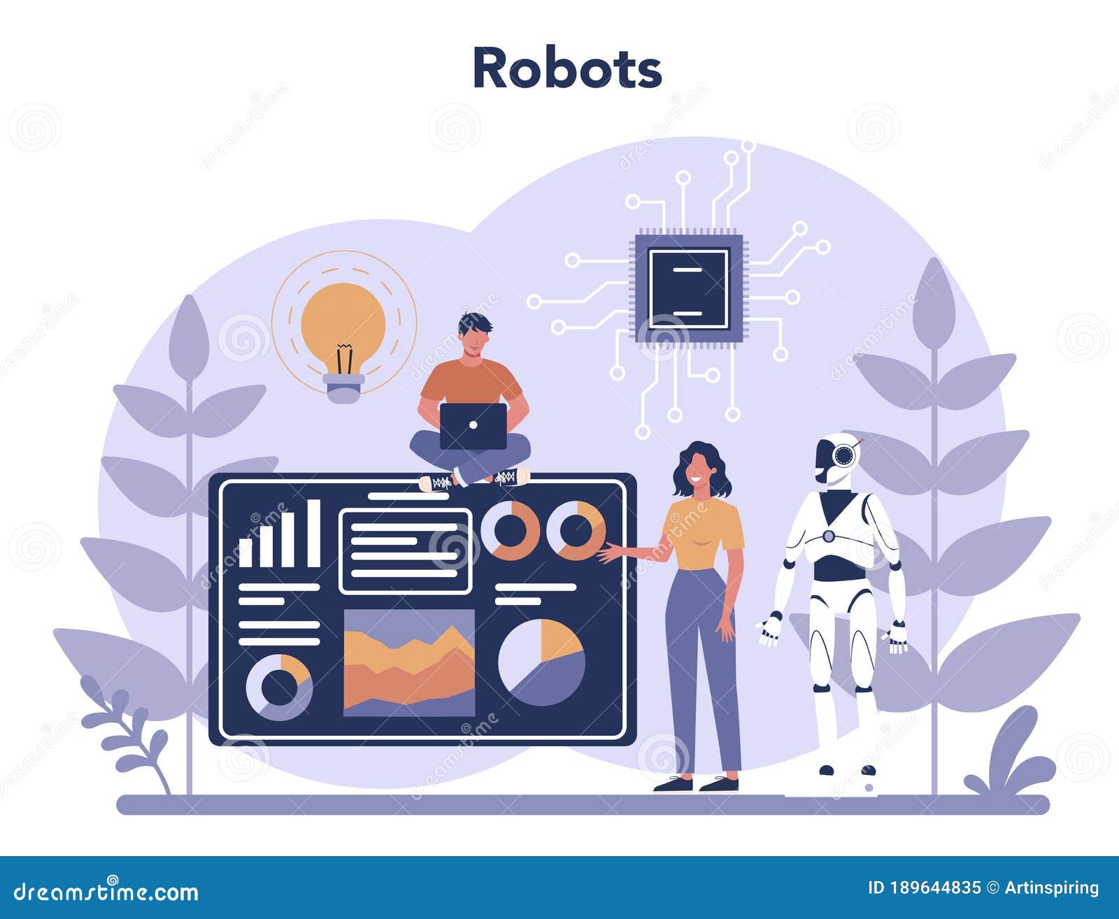 Robotics Concept. Robot Engineering and Programming Stock Vector ...