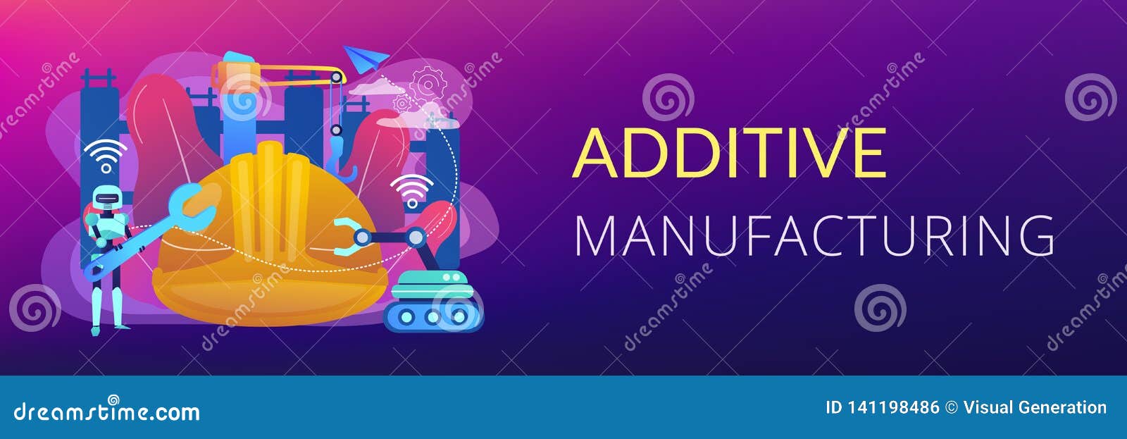 Robotics Construction Concept Banner Header. Stock Vector ...