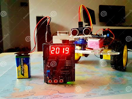 Robotics Creation with Arduino Uno Microcontroller Editorial Photo - Image of memory, ultrasonic ...