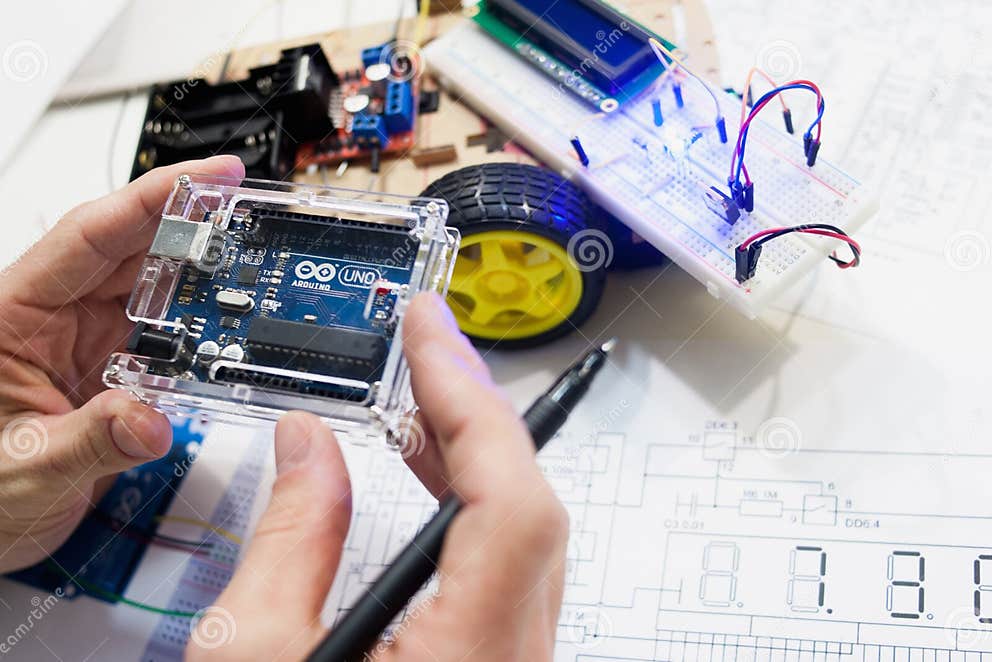 Robotics Creation With Arduino Uno Microcontroller Editorial Photo
