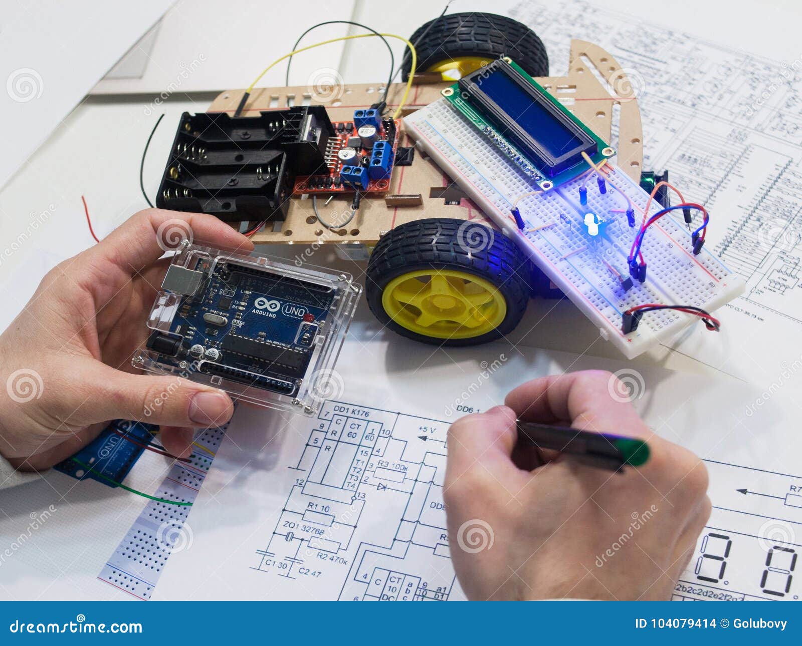 Robotics Creation With Arduino Uno Microcontroller Editorial Stock Image Image Of