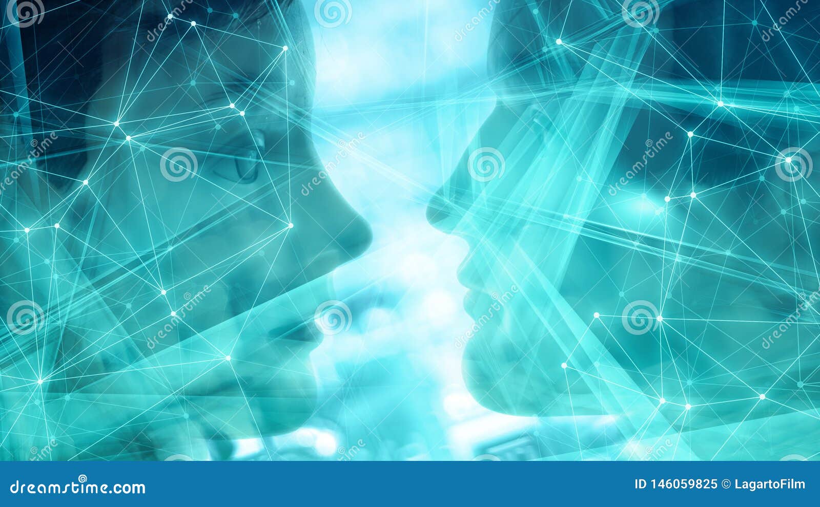 Robotics Cyber Future. Cyborg Tests in Secret Lab Stock Illustration ...