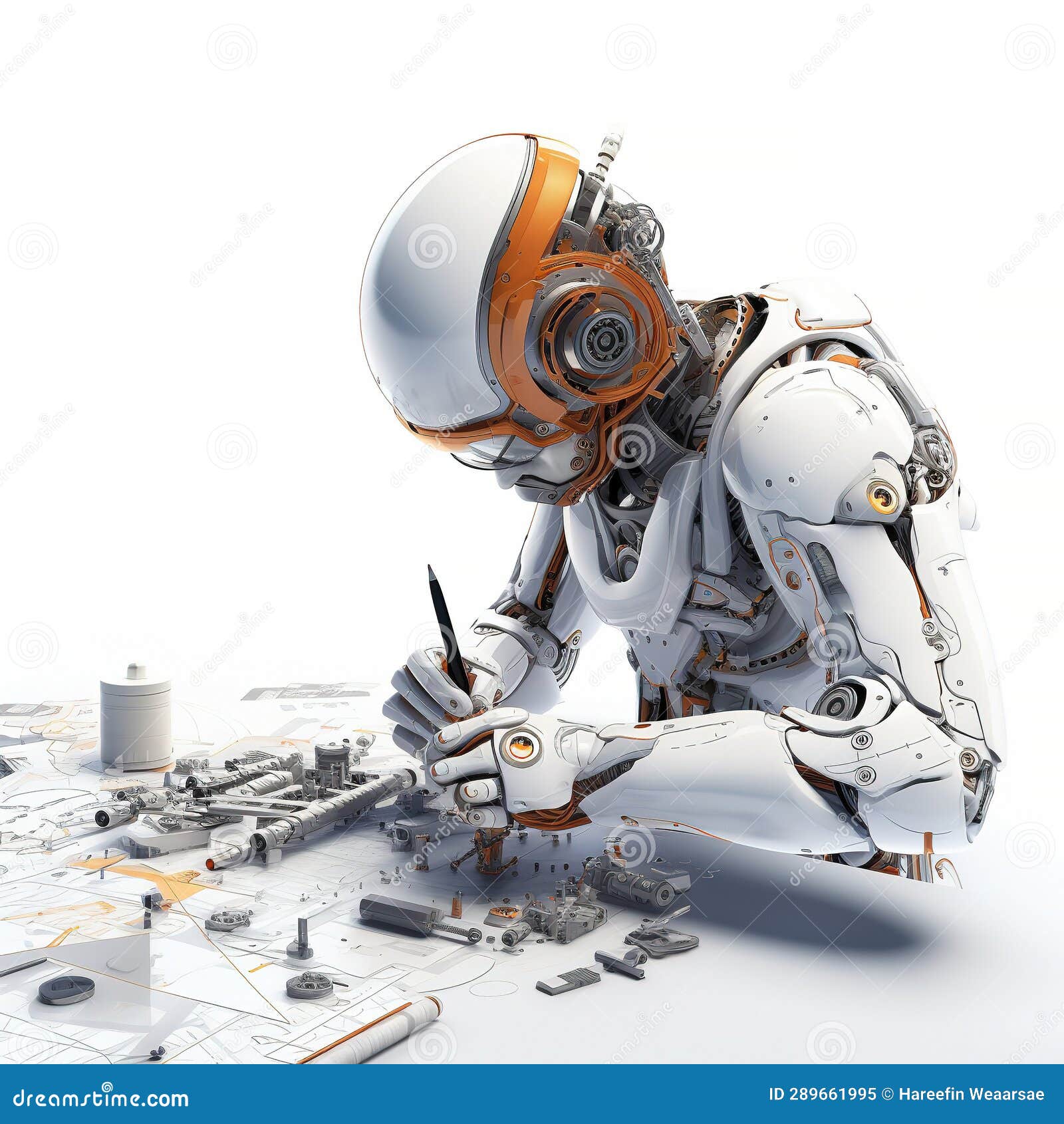 Robot Building Designing Generative Ai Stock Illustration ...