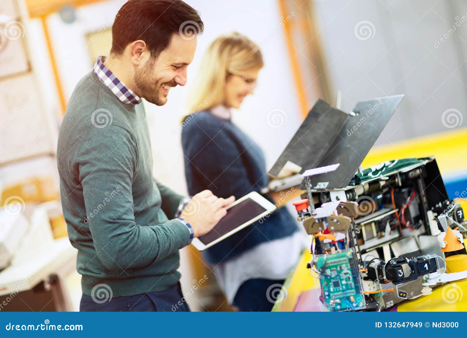 Robotics Engineer Students Teamwork Stock Image - Image of robotics ...