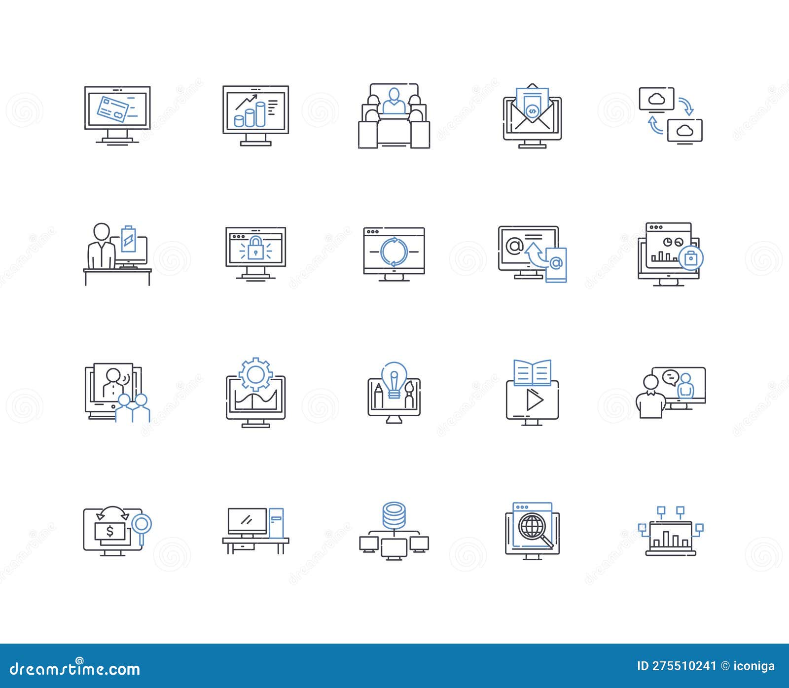 Robotics Engineering Line Icons Collection. Automation, Mechanics ...