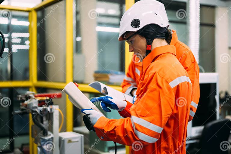 Robotics Engineers Team Discussing and Solving Problems Stock Image - Image of electronics ...