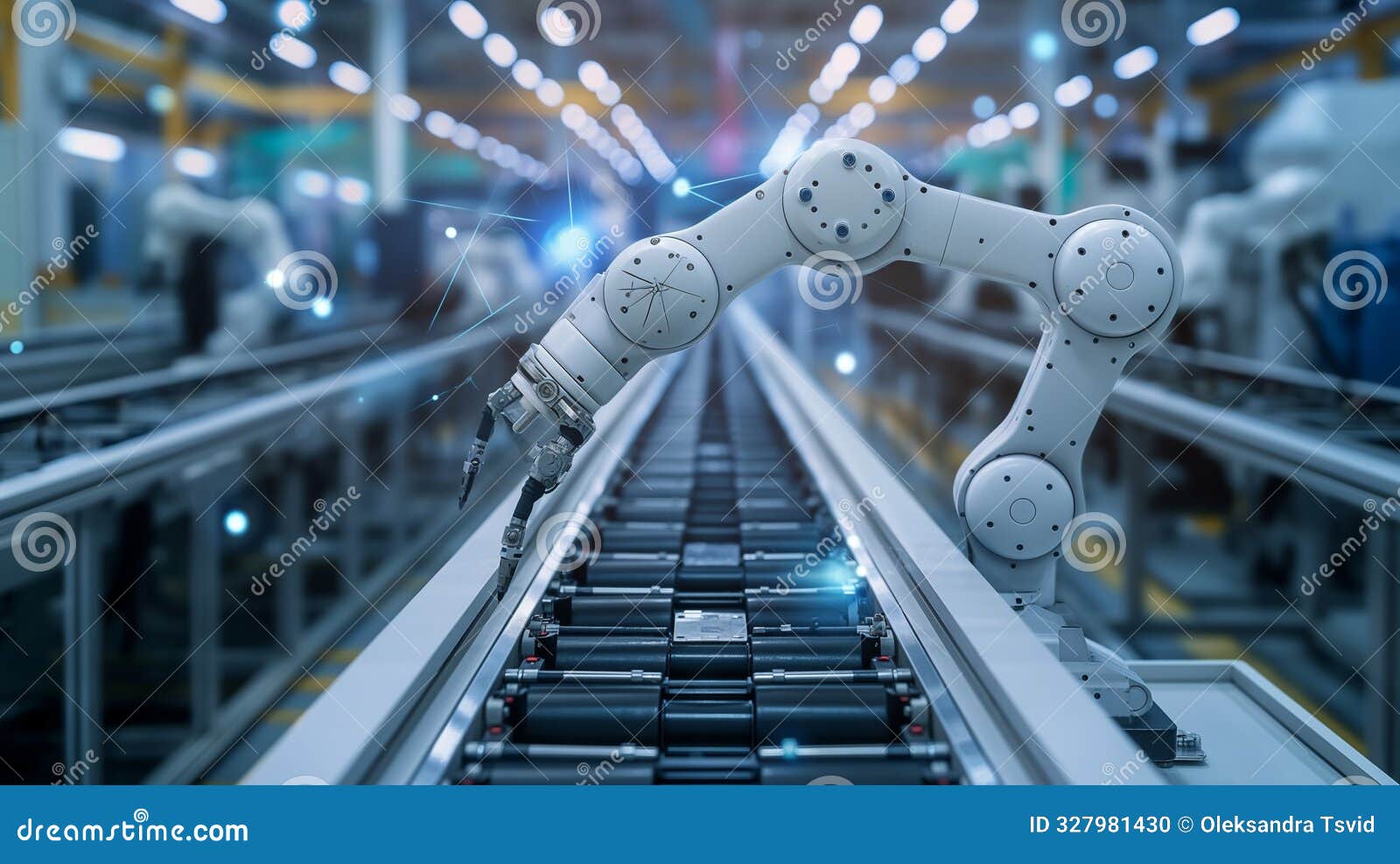 Robotics Factory with Automated Assembly Lines and Robots Programmed Stock Photo - Image of ...