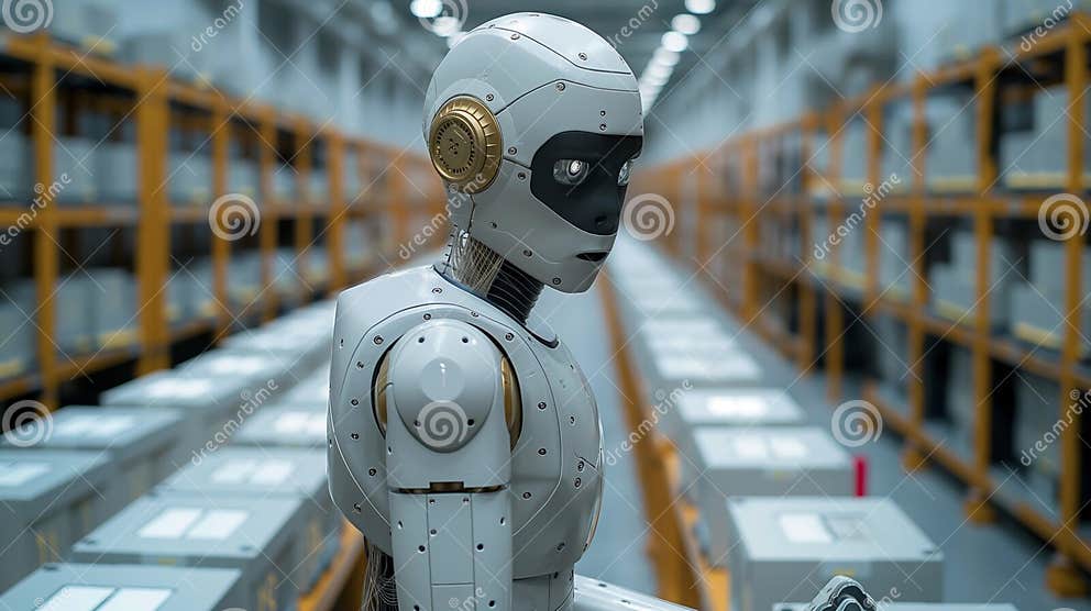 Robotics Factory with Automated Assembly Lines and Robots Programmed ...